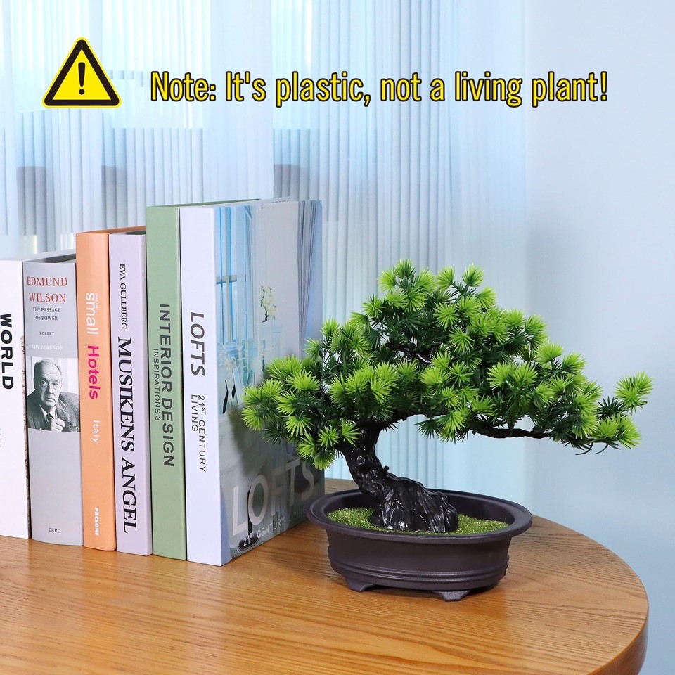 Artificial Bonsai Tree Fake Plants for Home Decor, Living Room Bath ...