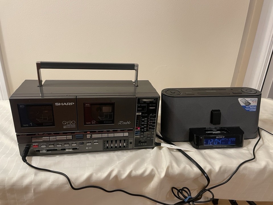 SHARP QT-90C Boombox Double Radio Cassette Player (No Speaker) | eBay