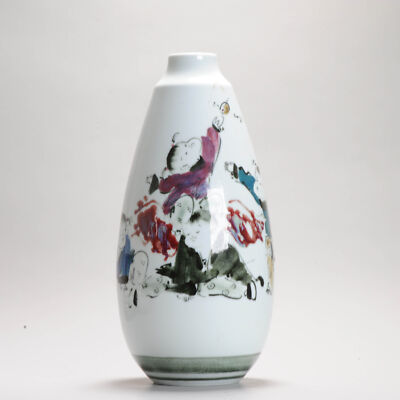 Vintage 20C Chinese porcelain PROC Liling Boys Vase China Underglaze | eBay
