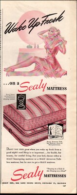 1946 Vintage ad Sealy Mattresses retro bedding Pretty Model Gown art 04 ...