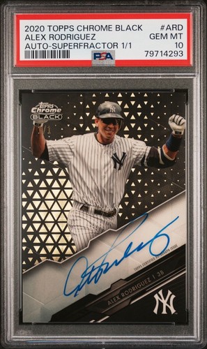 2020 Topps Chrome Black Alex Rodriguez SuperFractor Auto #1/1 PSA 10 ...