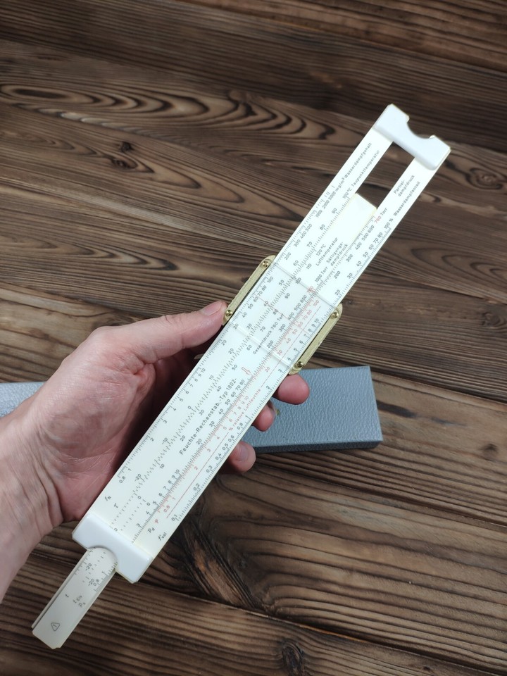 Vintage DDR Germany Slide Rule Logarithmic Ruler Small Analog ...