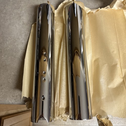 Chrome billet lower fork legs 41mm Sliders Harley wideglide Torpedo HHI ...