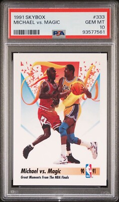 1991-92 Skybox Michael Jordan vs. Magic Johnson #333 Graded PSA 10 GEM ...