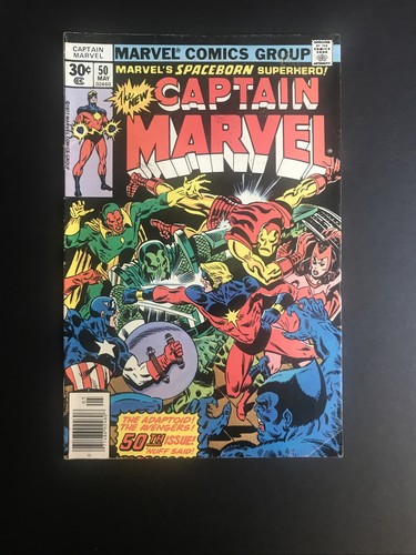 Captain Marvel #50 1st App Doctor Minerva (Minn-Erva) Marvel 1977 | eBay