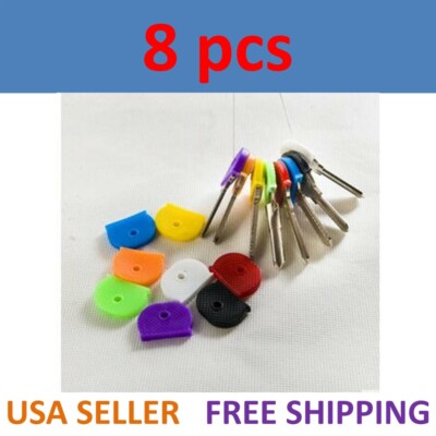 8 Pcs Key Cap Tags Label ID Silicone Coding Color Key Identifier Cover ...
