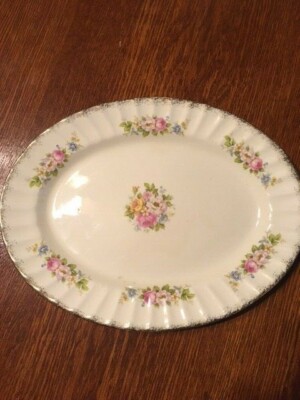 antique edwin knowles china co serving platter floral pattern 33-7 july ...