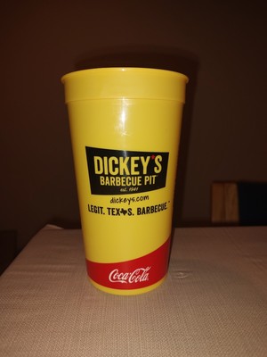Dickey's Barbeque Pit Big Yellow Cup, BBQ, fast food, thick plastic cup ...