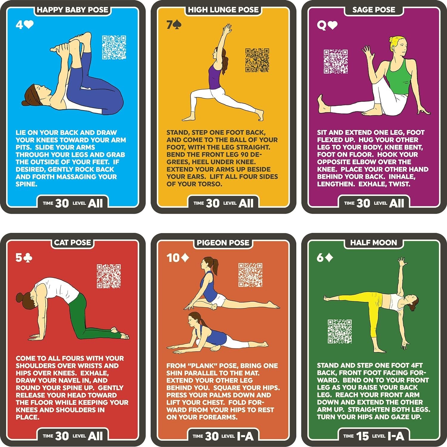 Yoga Exercise Cards: Designed by Certified Yoga Instructor | eBay