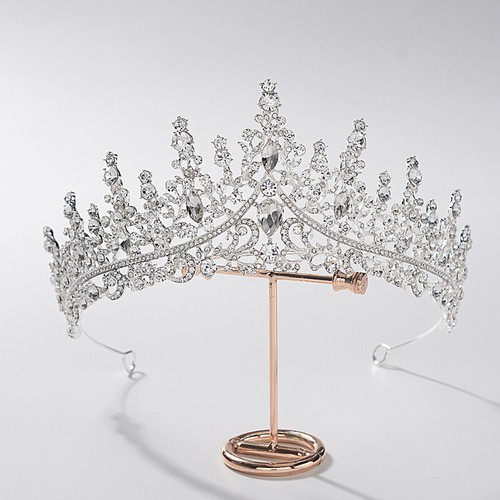 7cm Tall Flower Crystal Wedding Bridal Queen Princess Prom Tiara Crown ...