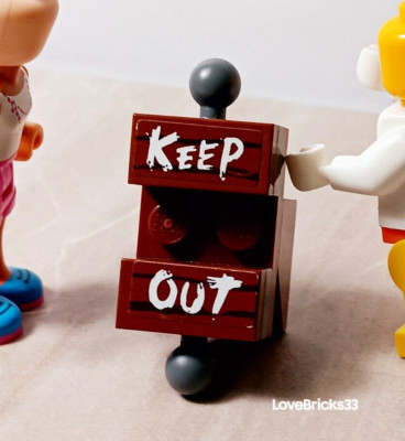 LEGO Western Keep Out Sign On Wood Planks Sticker Parts Gold Mine Chest ...
