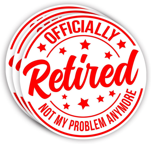 Funny Retirement Sticker 3-Pack – Not My Problem Anymore Vinyl Decal ...