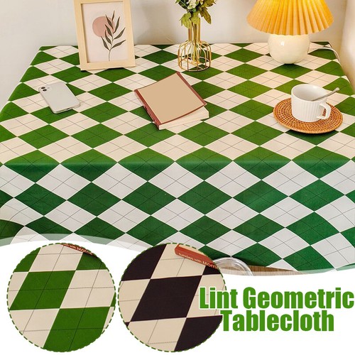 Lint Geometric Tablecloth Checkerboard Tablecloth Study Desk Mat Home ...