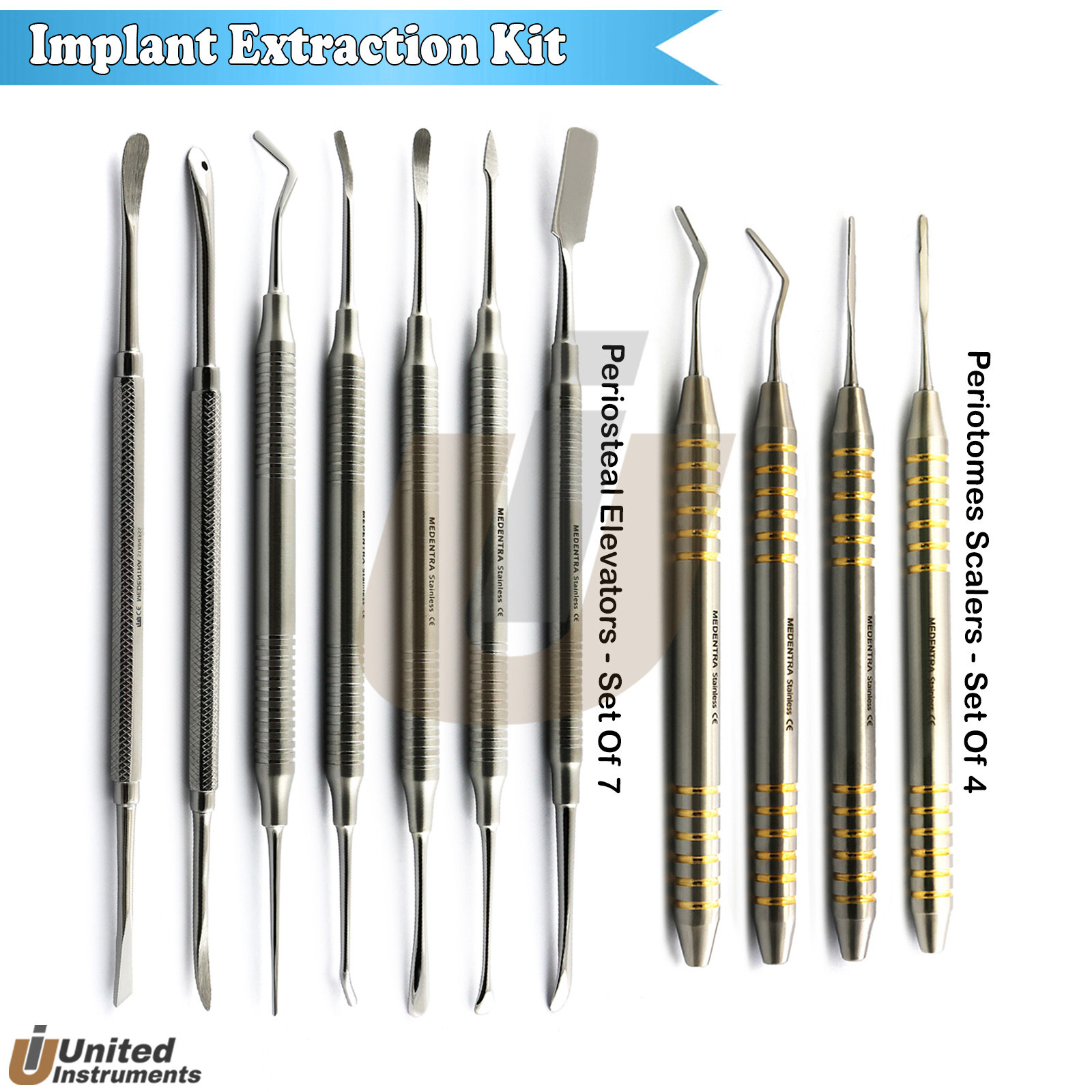Dental Implant Extraction Kit Periodontal PDL Periotome Periosteal ...