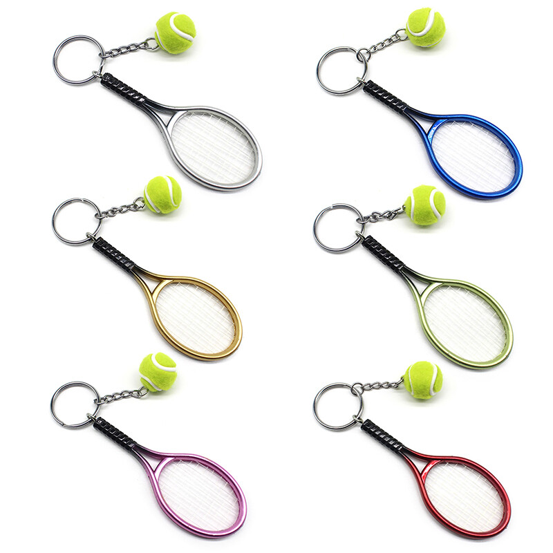 Cute Sport Mini Tennis Racket Pendant Keychain Keyring Key Chain Ring ...