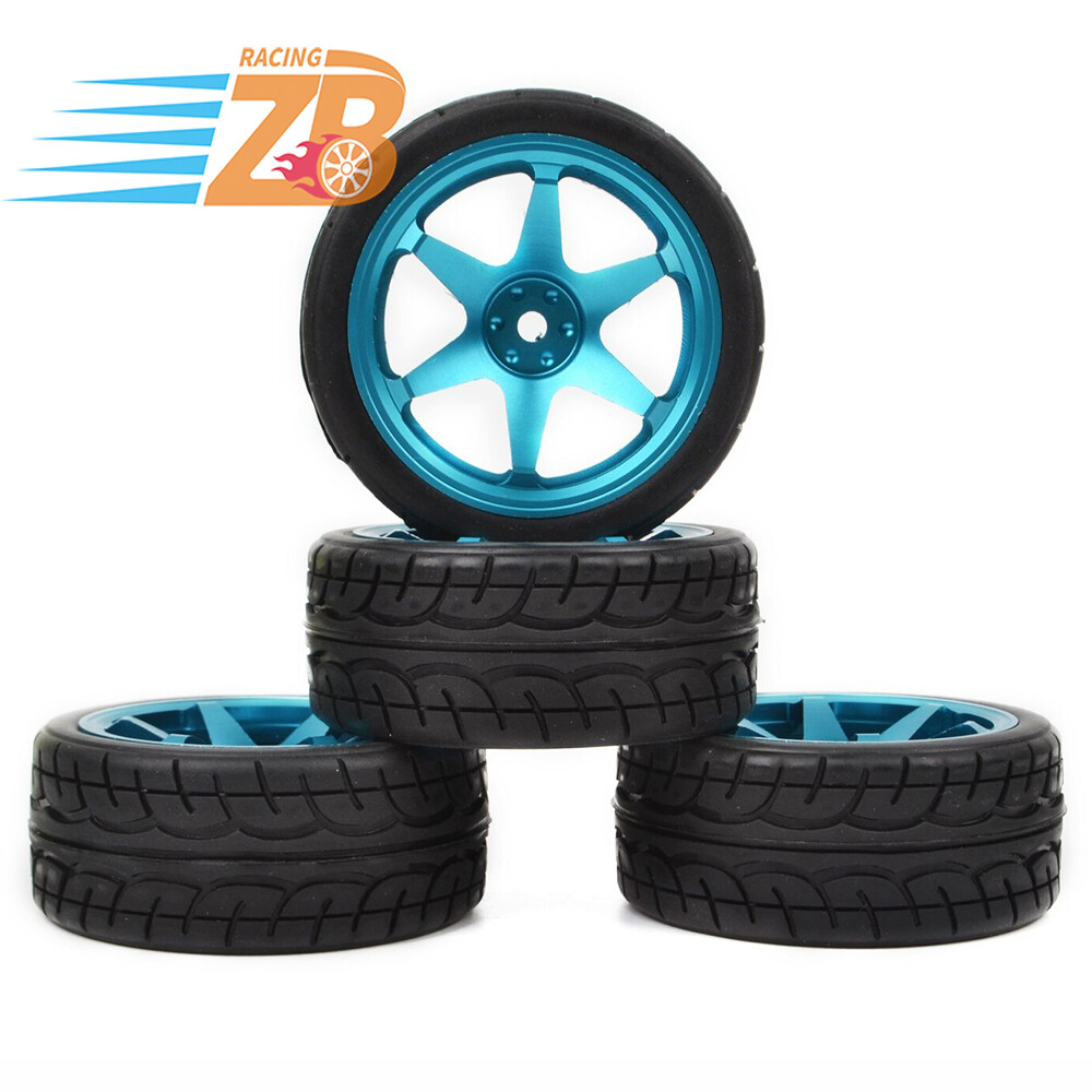 Aluminum Wheels Tires Rims Kit for Tamiya TT-01 TT-02 Redcat HPI HSP 1/ ...