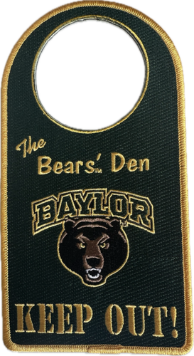NCAA Baylor Bears Den Bruiser Marigold KEEP OUT Door Sign Hanger Dorm ...