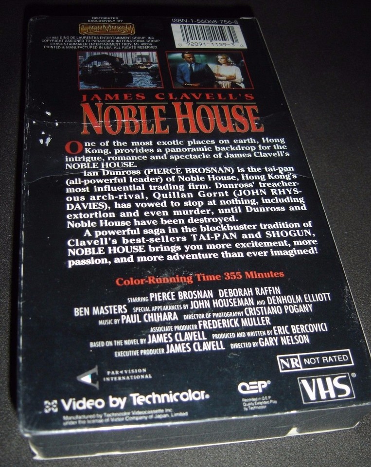 Noble House (VHS, 1994) James Clavell Original TV Mini Series NEW ...
