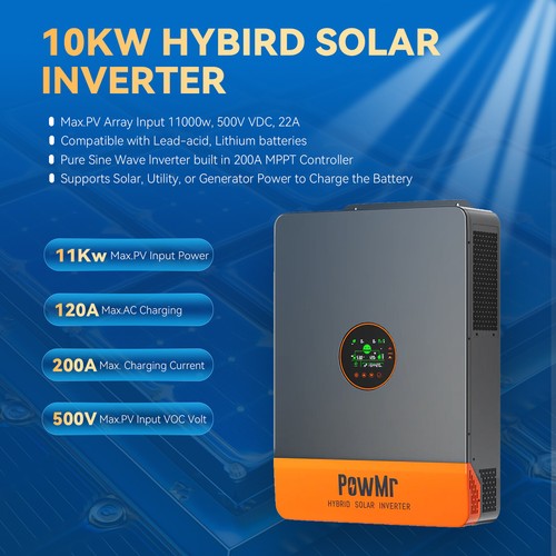 10000W 48V Solar Inverter 120/208/240V Split Phase Off Grid 200A MPPT ...
