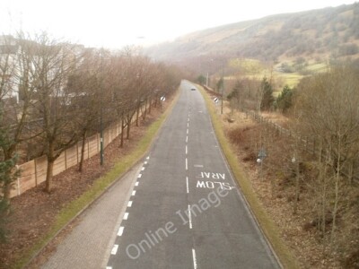 Photo 6x4 A467 south of a footbridge, Blaina The view south along the ...