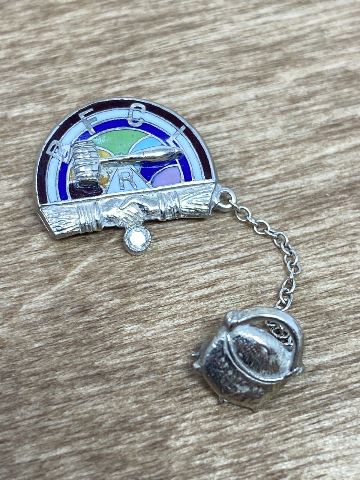 Vintage BFCL International Order Rainbow Girls 14k WG w/ Diamond Lapel ...