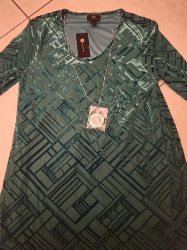 JM Collections Womens Teal scoopneck geometric blouse with accent ...