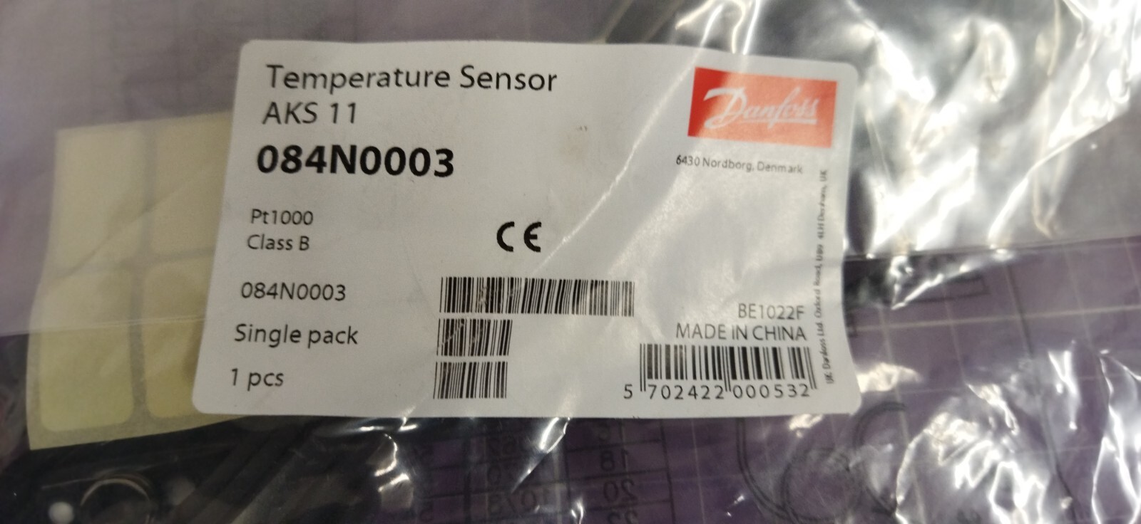 Danfoss AKS 11 PT1000 Temperature Sensor 3.5m (084N0003) | eBay.de