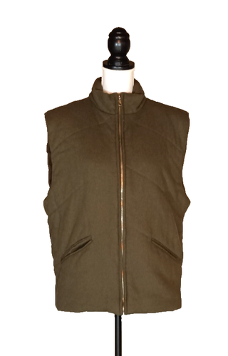 111 State Vest Womens M Green Wool Blend Sleeveless Full Zip Pockets ...