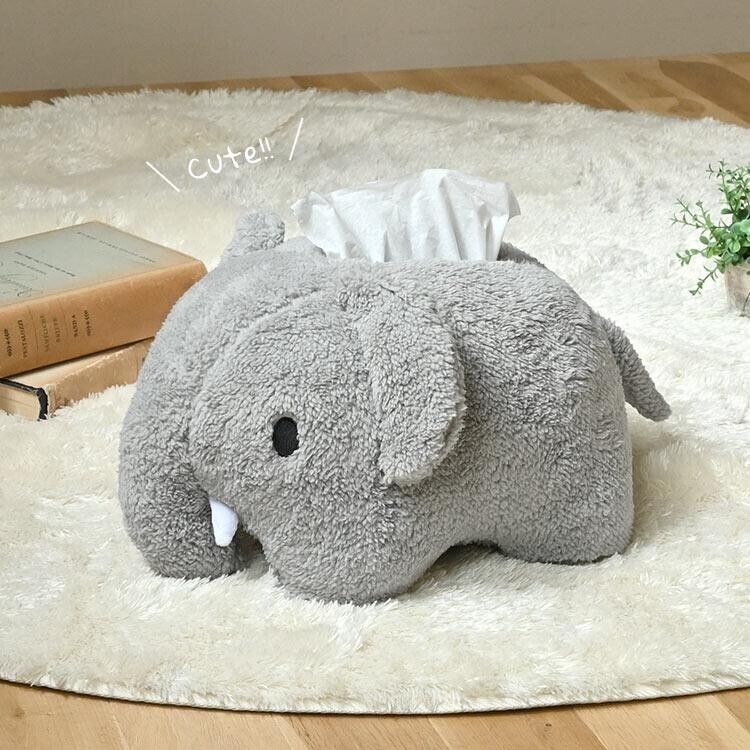 Elephant Miffy Dick Bruna Tissue Box Cover Case Stuffed Toy Gray Fluffy ...