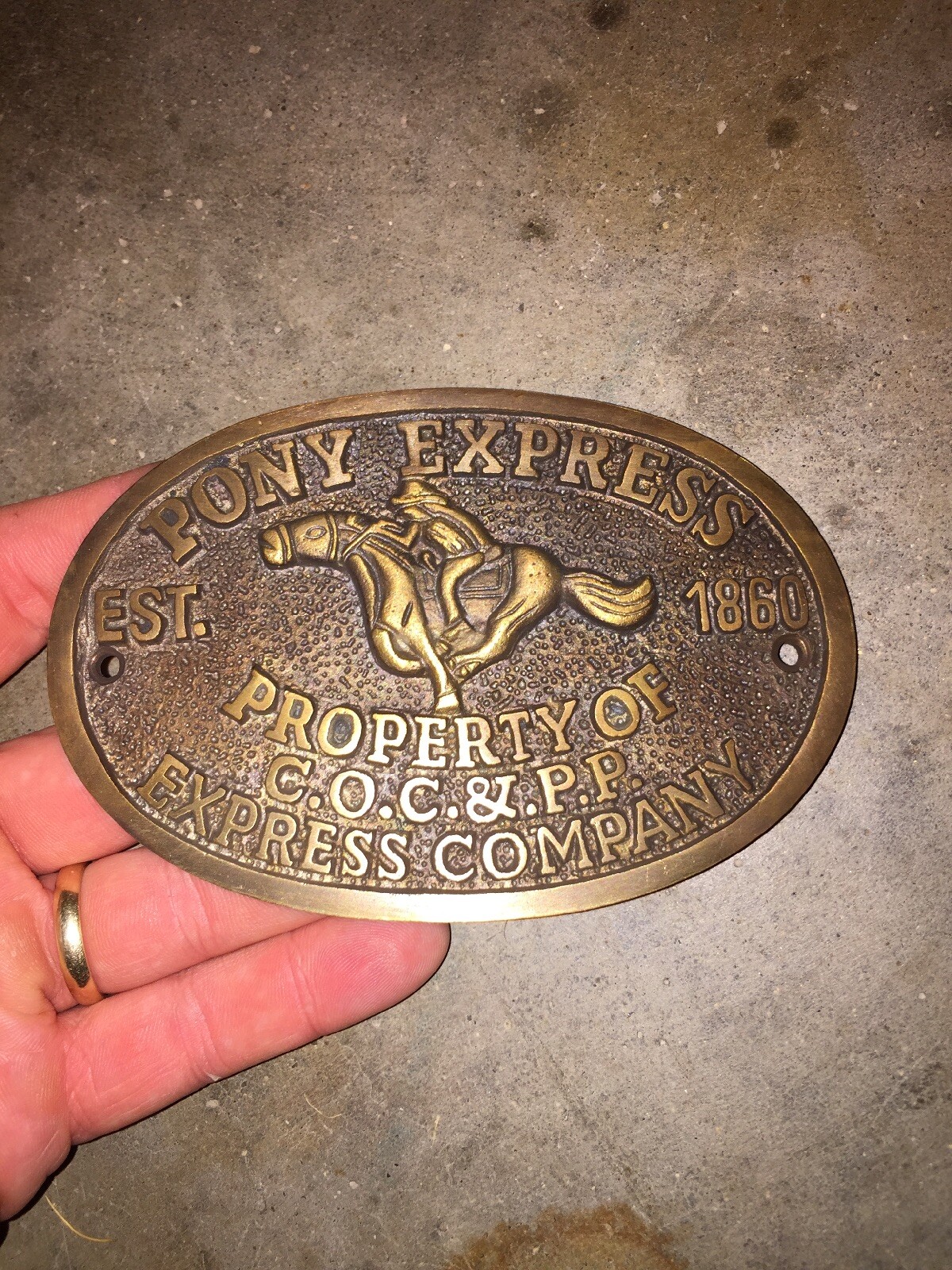 Pony Express Sign Brass Plaque Doc Holiday Wild West Wyatt Earp ...