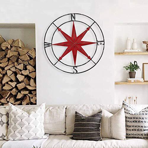 Round Metal Compass Decorative Compass Metal Wall Art Hanging Wall ...