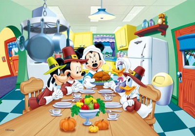 Mickey Mouse, Minnie, Donald, Goofy- Thanksgiving- 3D Lenticular Poster ...