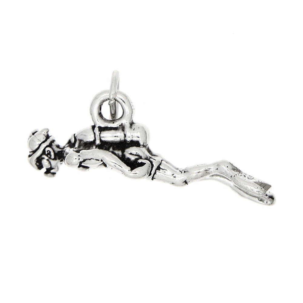 Sterling Silver 3D Scuba Diver Charm or Pendant | eBay