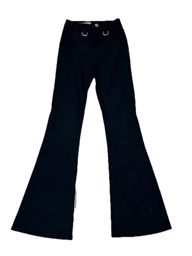 Killstar Women’s Flare Skinny Pants Black Goth Rock Viscose Blend Size ...