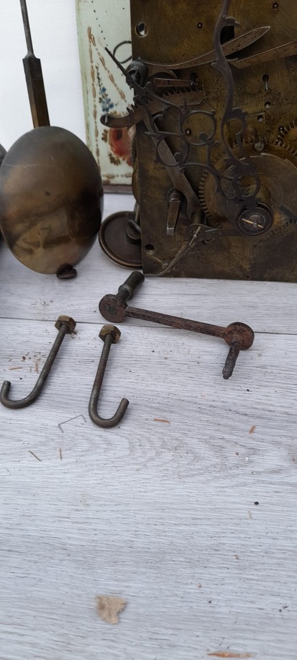 Antique 16thc Complete 1765 Grandfather Chiming Clock Movement . IT ...