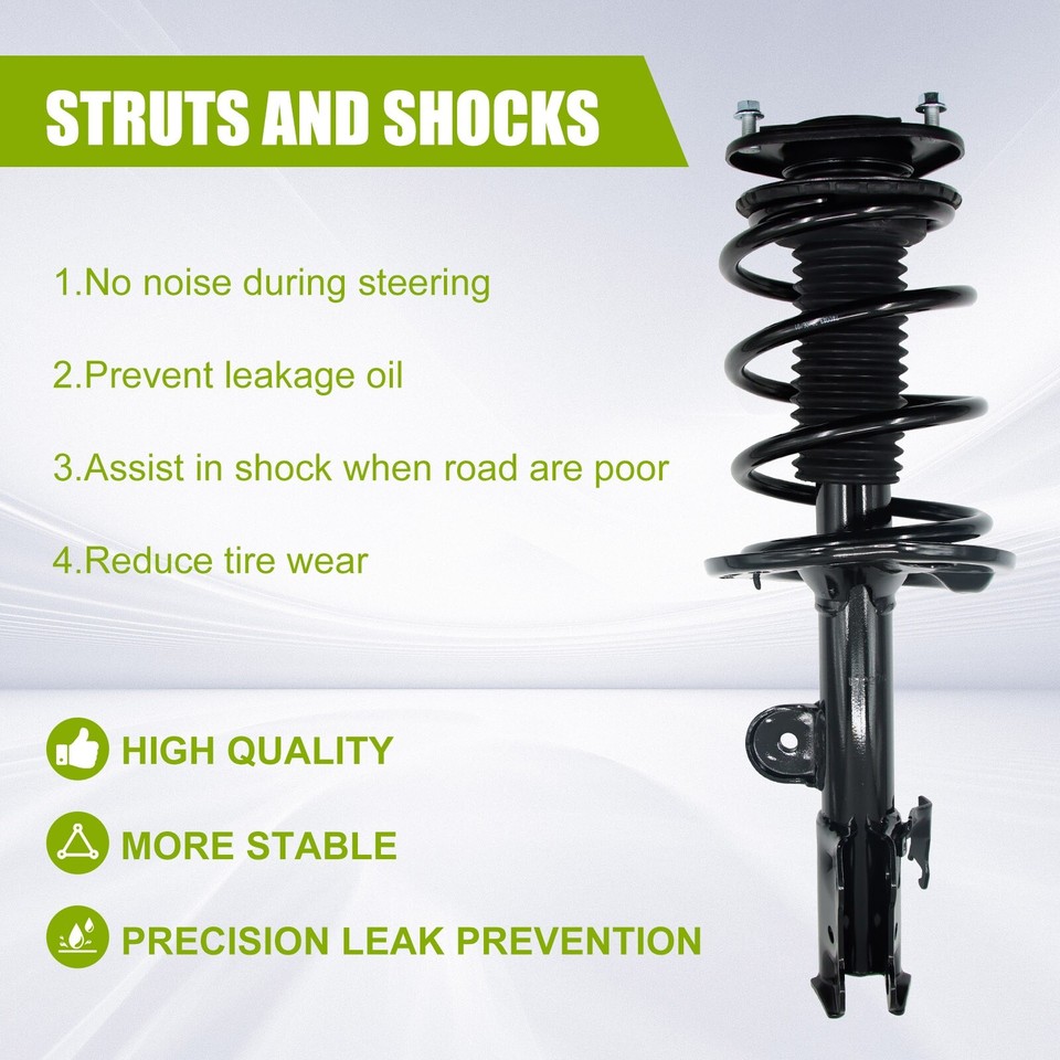 Pair Front Complete Shocks Struts w/ Coil Springs For 2006-2012 Toyota ...