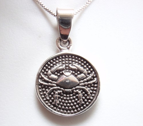 Cancer Zodiac Sign 925 Sterling Silver Reversible Pendant Astrology | eBay