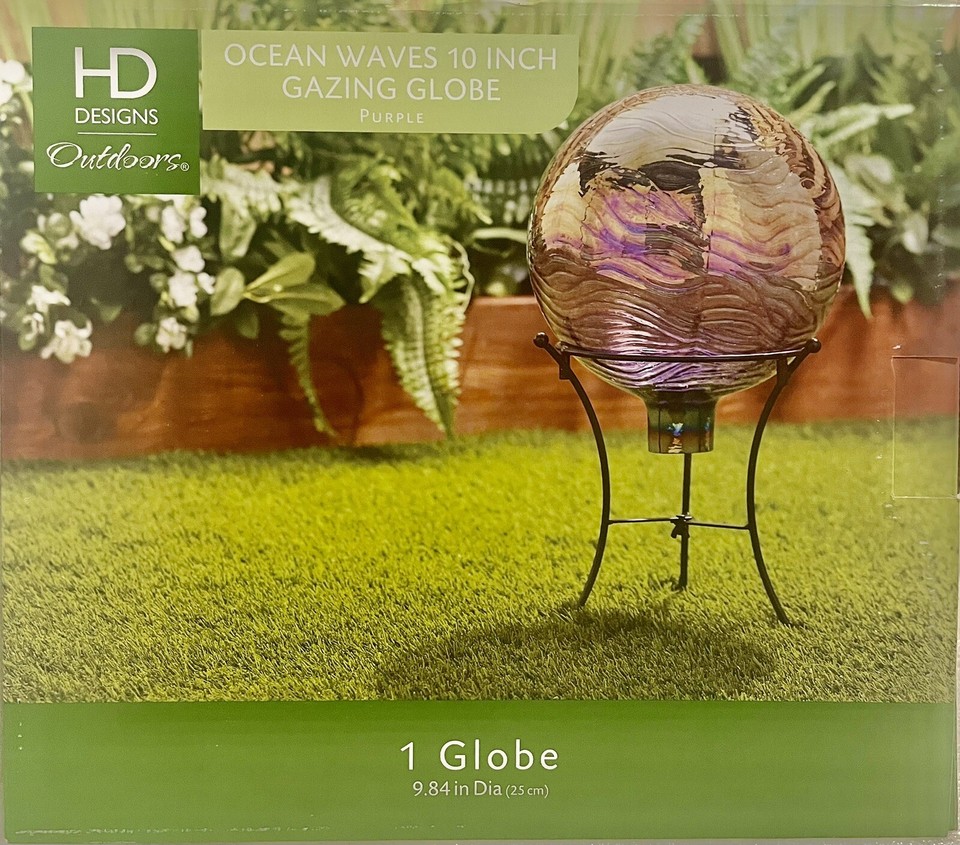 Gazing Ball 10" Gazing Globe Textured Glass Outdoor Yard Art Iridescent ...
