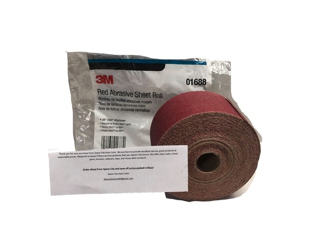 3M 80 Grit Red Stick It Sandpaper Continuous Sheet Roll, Longboard ...