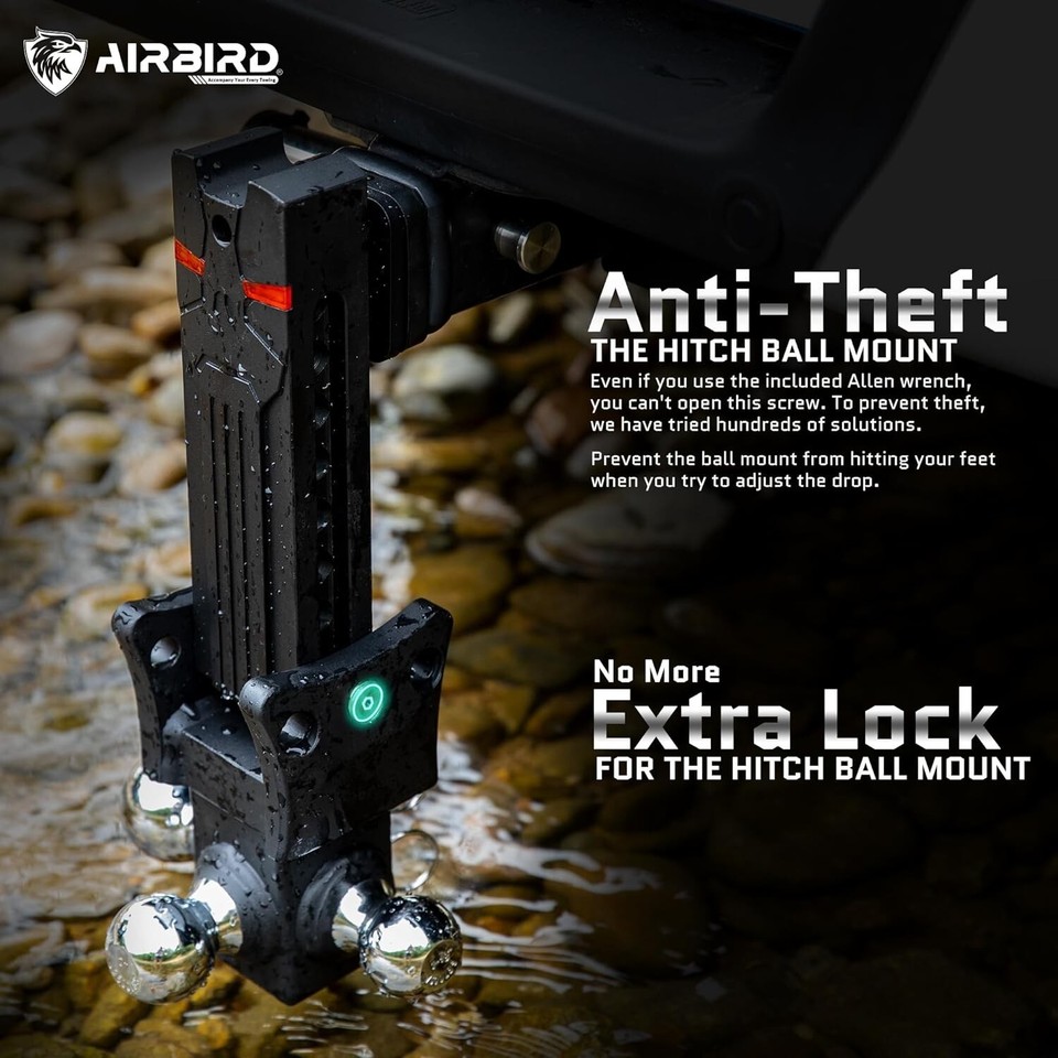 Airbird Adjustable Trailer Hitch 1-7/8 & 2" & 2-5/16" Ball 2.5 ...