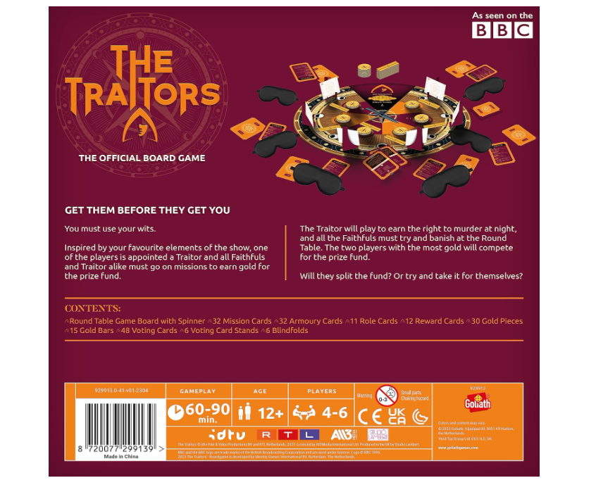 THE TRAITORS Official Board Game12+ 4-6 Players -Same Day Dispatch- GET ...