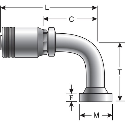 Gates G24314-2424 Code 61 O Ring Flange 90 Bent Tube (Global Spiral Max ...