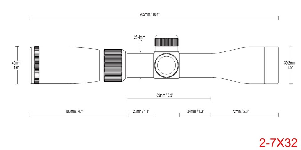 Intermediate Eye Relief Scout Scope 2-7X32 Silver Chrome For Ruger ...