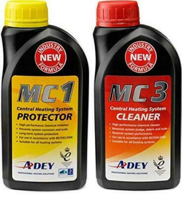 Adey MC3 MC1 Bundle Central Heating System Cleaner & Protect 500ml ...