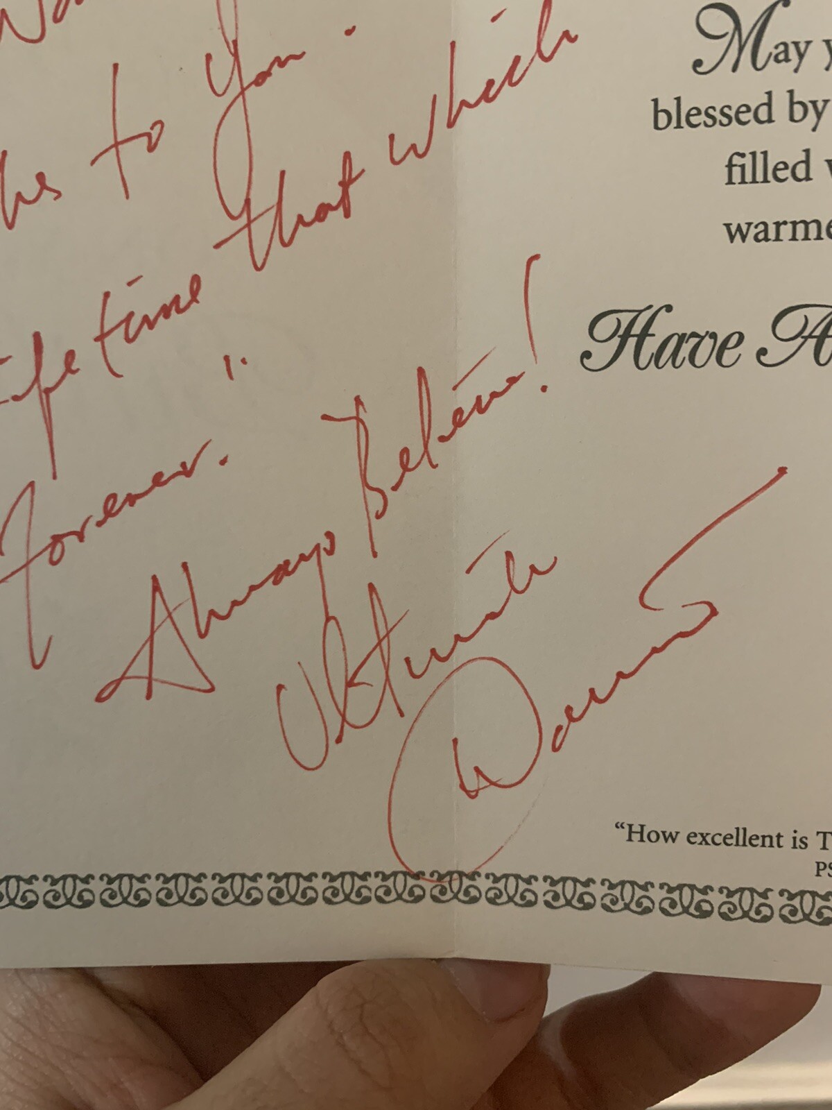 WWF Ultimate Warrior Autographed Signed Full Name Hand Written Birthday ...