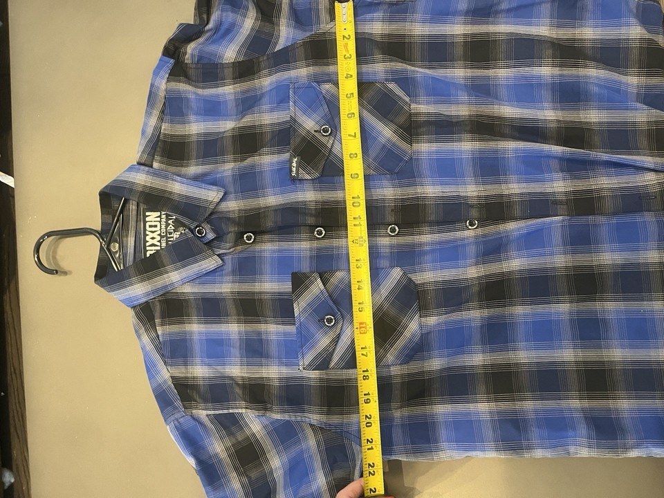 Dixxon Suicidal Tendencies Short Sleeve Flannel Shirt Mens Large Blue ...
