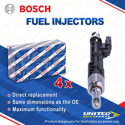 4 x Bosch Fuel Injectors for BMW X1 E84 X3 F25 X4 F26 X5 F15 Z4 E89 2 ...