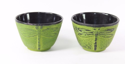 24 fl oz Green Dragonfly Japanese Cast Iron Teapot Tetsubin Infuser Tea ...