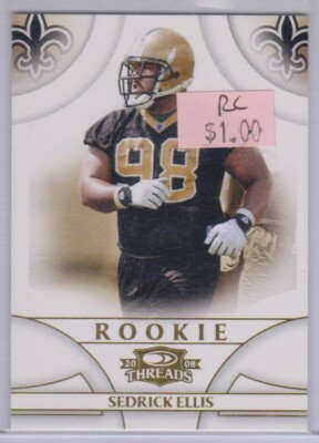 SEDRICK ELLIS 2008 DONRUSS THREADS ROOKIE #232/999 SAINTS RC | eBay