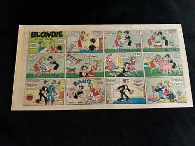#12 BLONDIE by Chic Young Lot of 3 Sunday Third Page Comic Strips 1963 ...